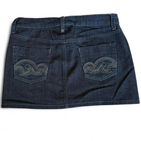 Skirts | Y2k Denim Mini Skirt Rhinestone Bling Low Rise 200s Vintage ...